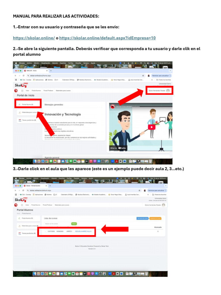 Pasos para Contestar Actividades | PDF