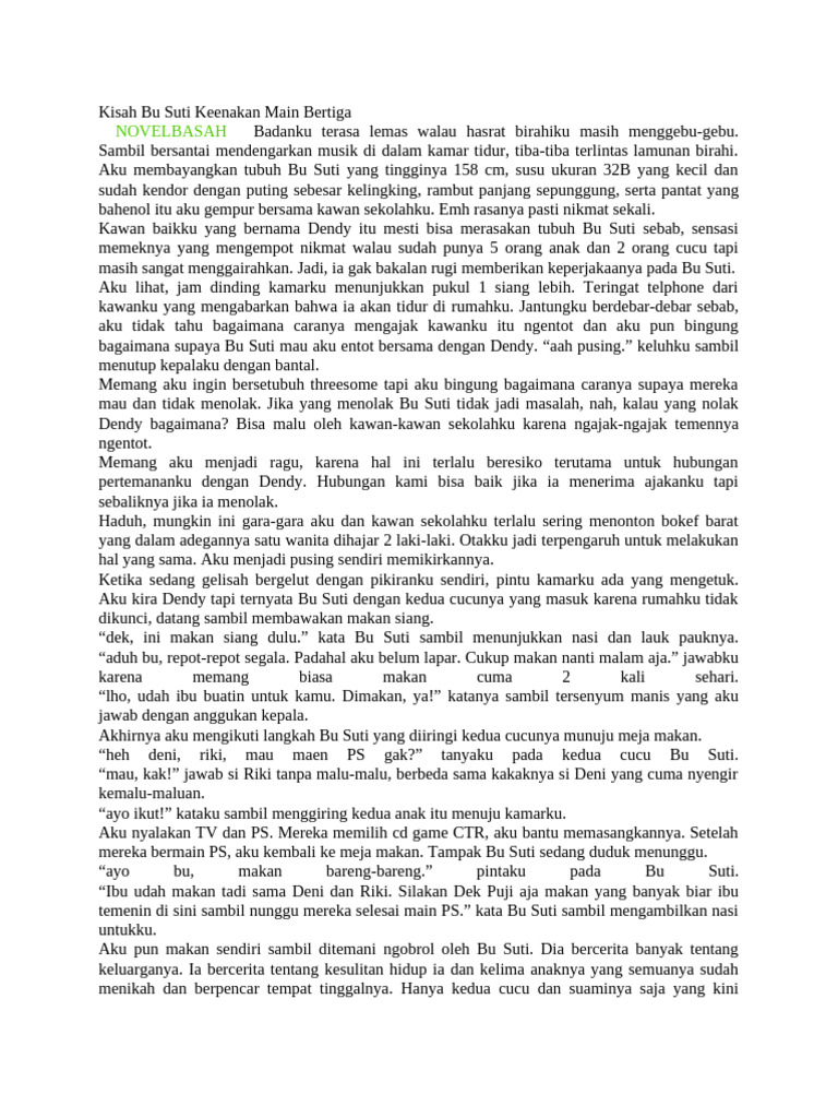 Kisah Birahi Bu Suti dan Threesome | PDF
