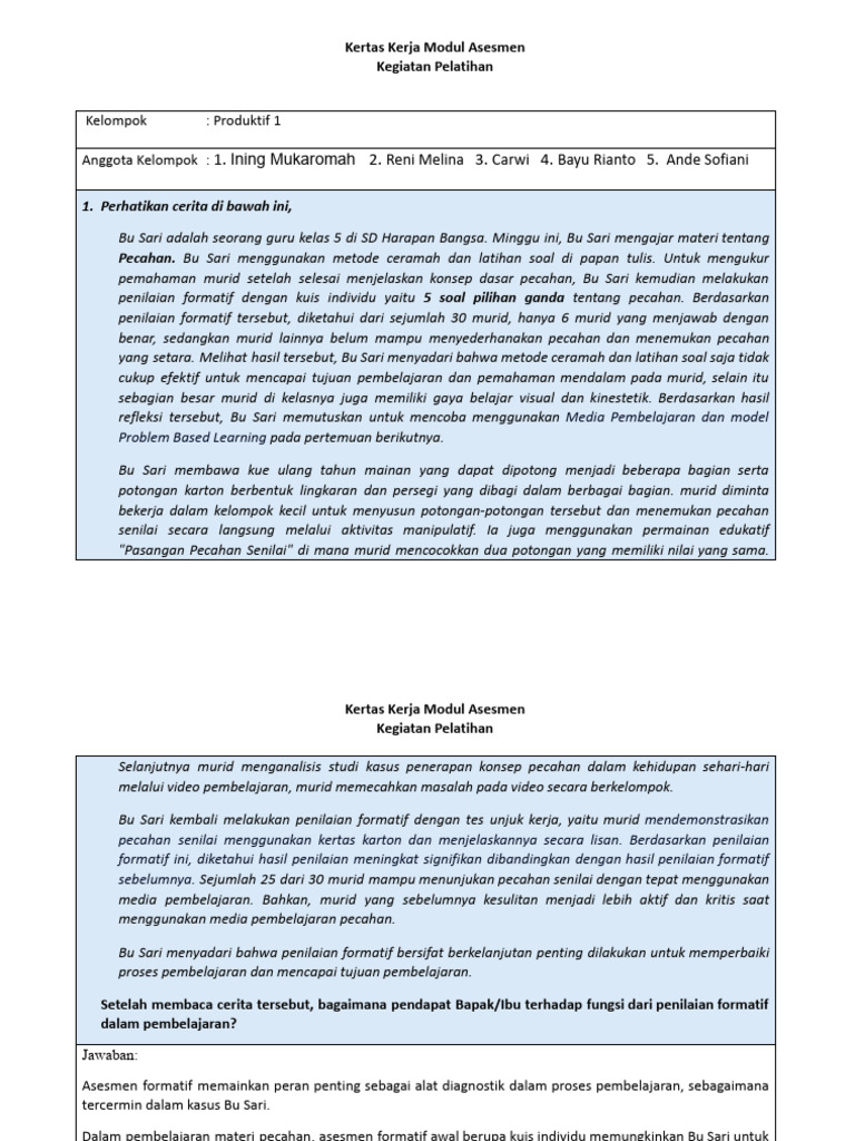BAB 4 KP 3 Kertas Kerja Bu Sari. Punya Reni Melina | PDF