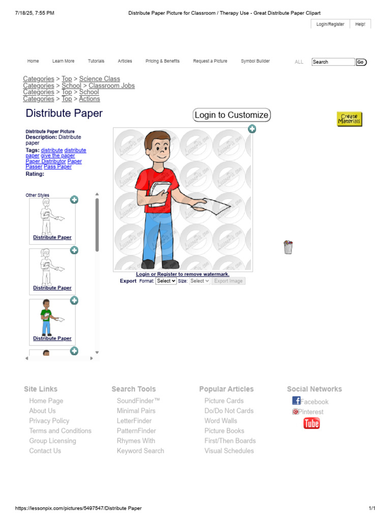 Distribute Paper Picture For Classroom - Therapy Use - Great Distribute ...