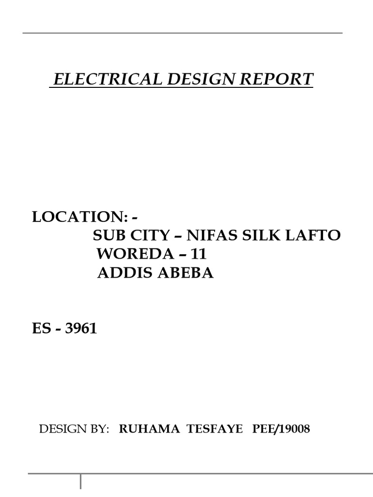Electrical Design Report | PDF | Electric Power Distribution | Ac Power ...