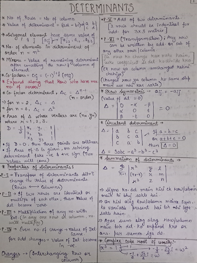 maths class 12 determinants | PDF