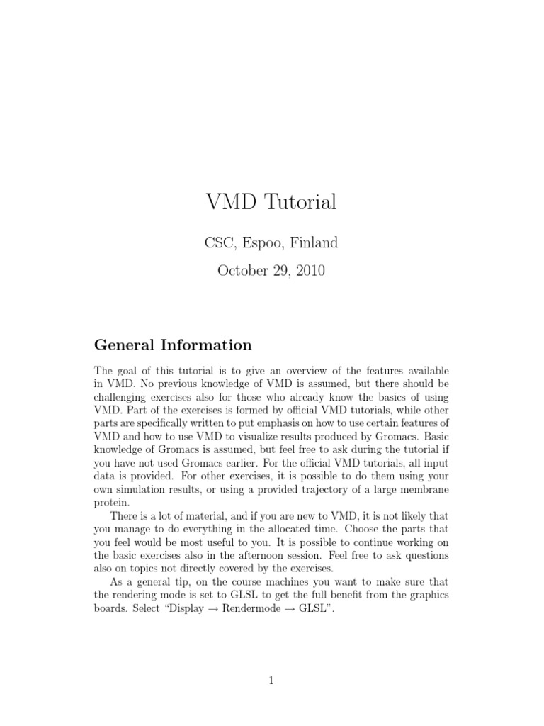 VMD Exercises | PDF | Command Line Interface | Scripting Language