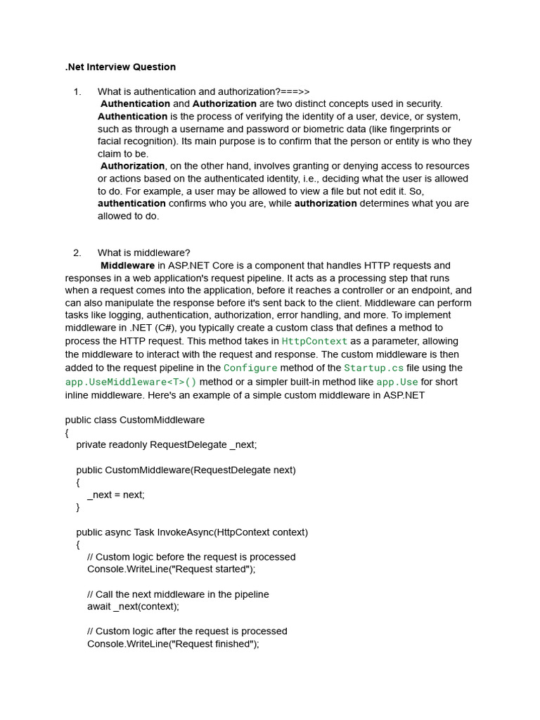 Net Interview Question | PDF | Information Technology | Software Development