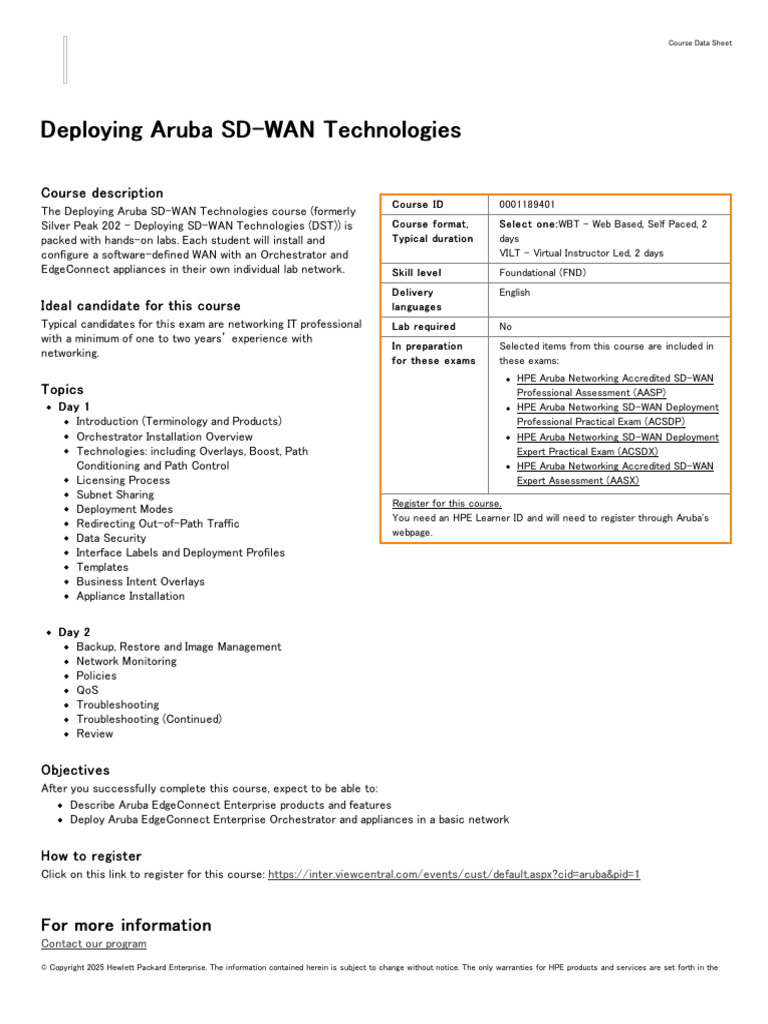 Deploying Aruba SDWAN Technologies | PDF | Computing | Computer Engineering
