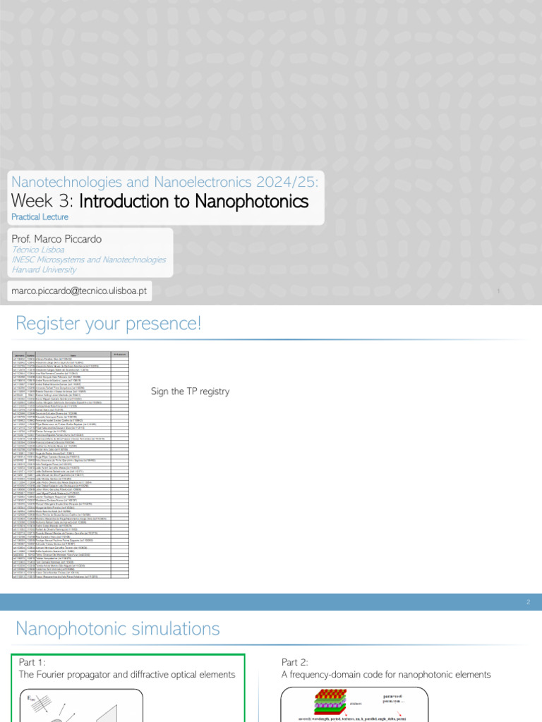 Week 3 - Introduction To Nanophotonics - Practical Lecture - N&N 24-25 ...