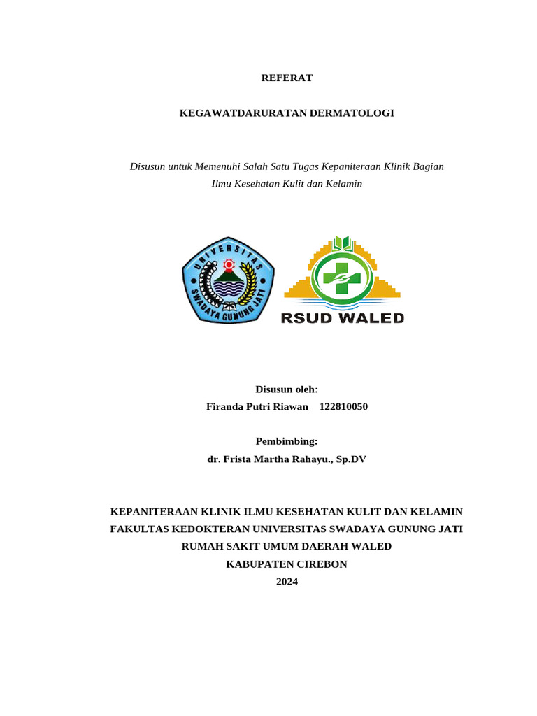 Kegawatdaruratan Dermatology - Firanda Putri Riawan | PDF