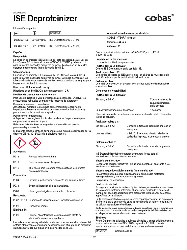 Uso y manejo del ISE Deproteinizer | PDF | Laboratorios