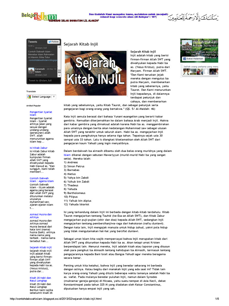 Contoh Dakwah Islam - Menebar Islam Rahmatan Lil Alamin - Sejarah Kitab ...