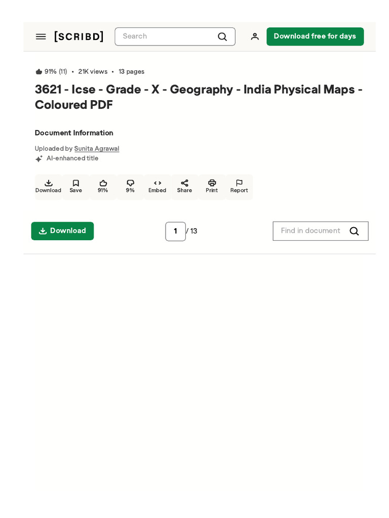 ICSE Grade X Geography India Maps PDF | PDF