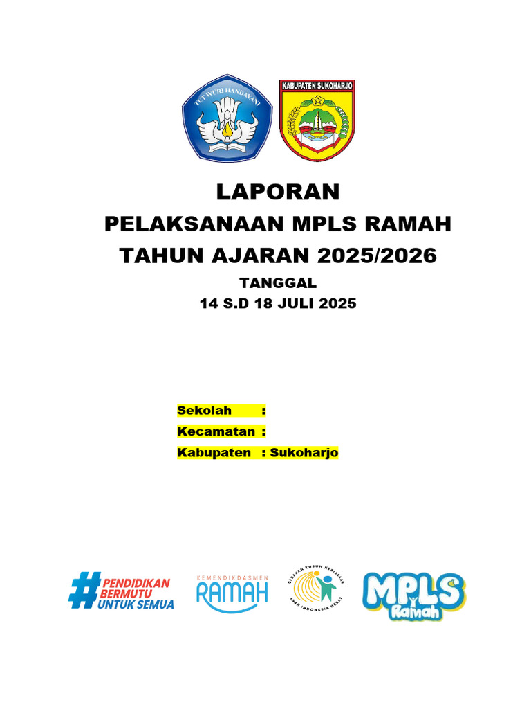 Template Laporan MPLS SD 2025 | PDF