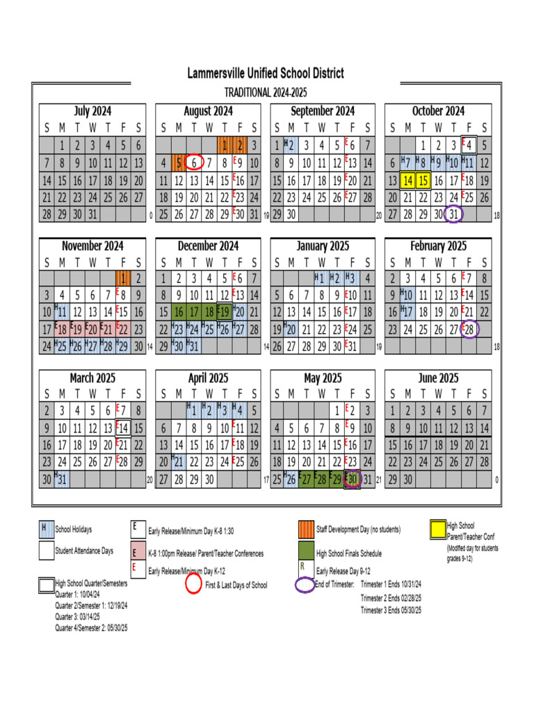 Lammersville USD Calendar 2024-2025 | PDF | Academic Term | Social ...