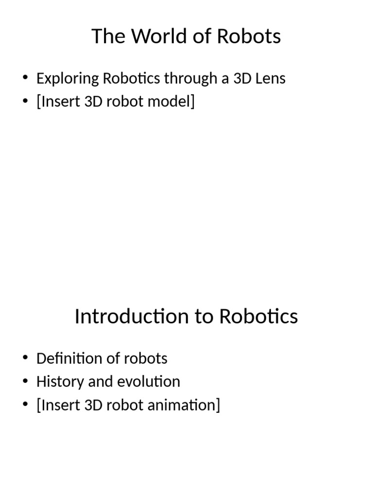 3D Robots Presentation With Models | PDF