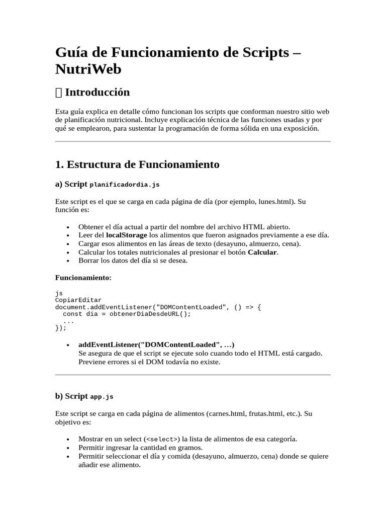 Guía de Funcionamiento de Scripts | PDF | Lenguaje de escritura | HTML