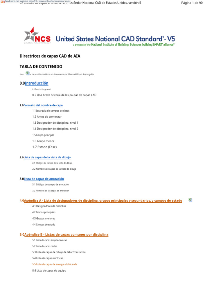 Directrices de capas CAD de la AIA | PDF | Diseño asistido por ...