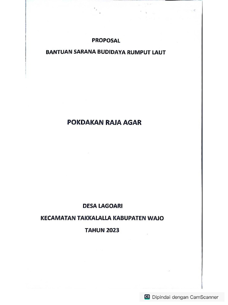 Contoh Proposal Rumput Laut | PDF