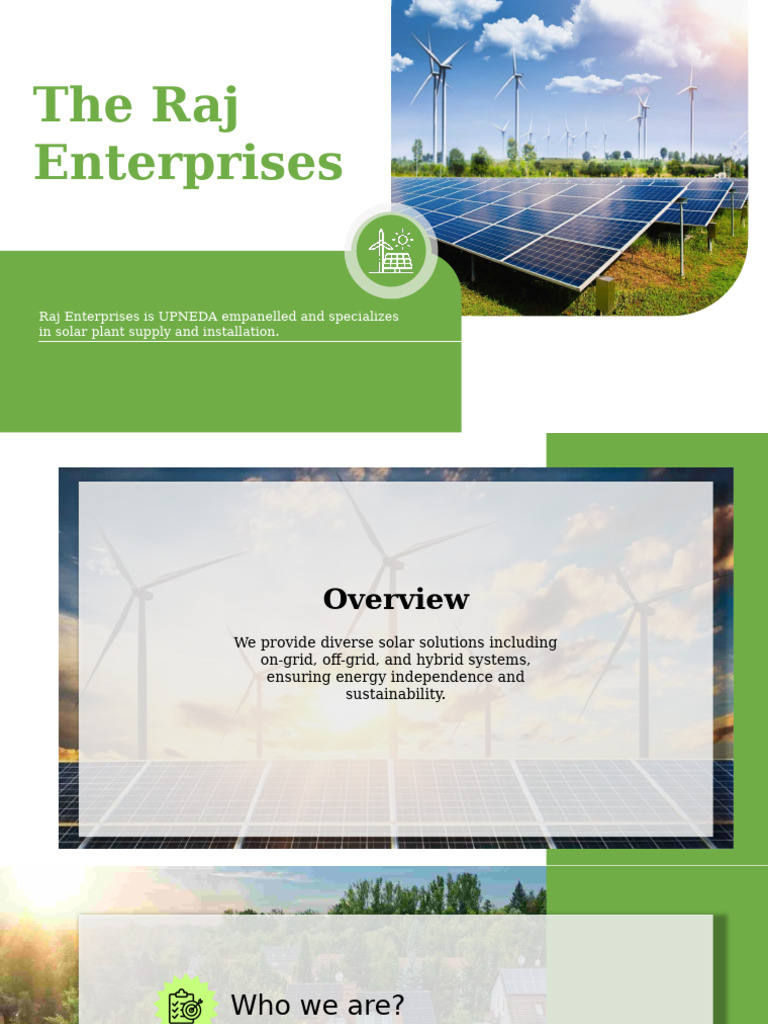 Solar Solutions by Raj Enterprises | PDF | Sustainability | Solar Power