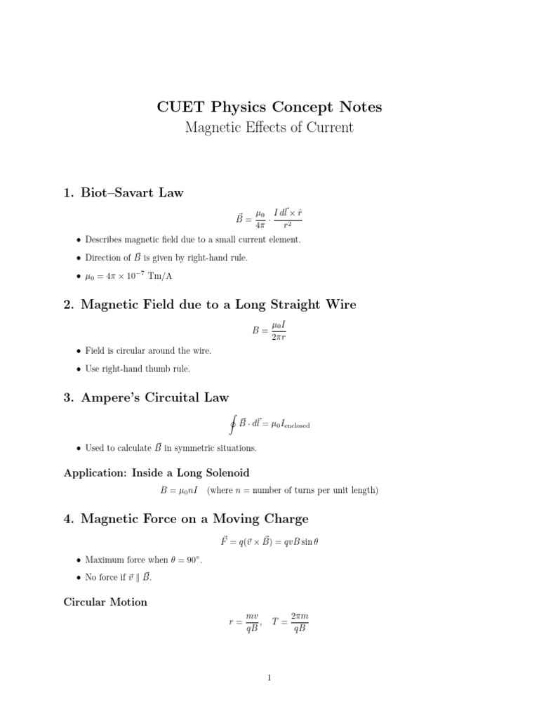 Magnetic Field Dimensional Formula | PDF | Magnetic Field | Electricity
