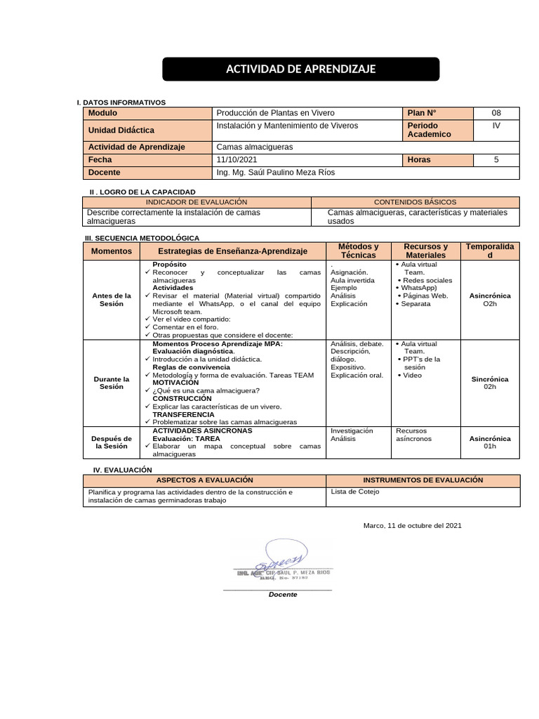 Actividad de Aprendizaje 08 Imv | PDF | Modificación de comportamiento | Enseñando