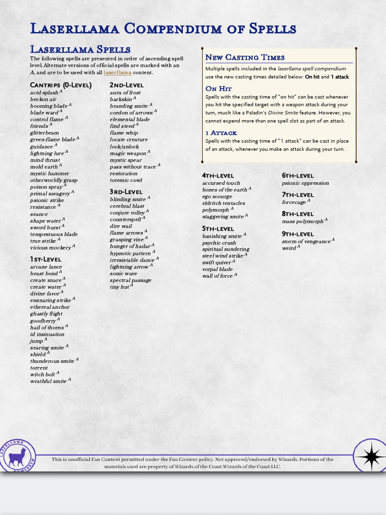 Compendium of Spells - GM Binder | PDF | Magician (Fantasy) | Gary ...