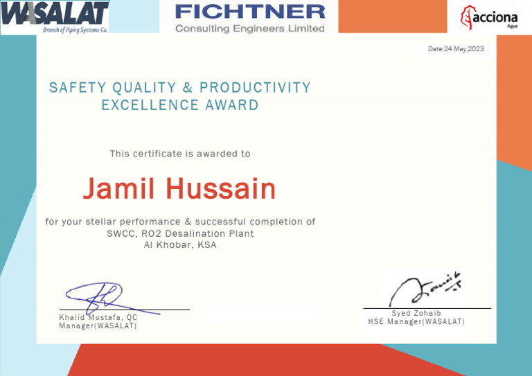 Safety Quality & Productivity Excellence Award | PDF
