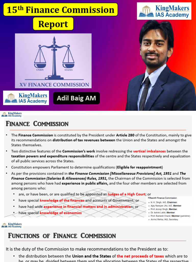 15 Finance Commission by Adil Baig | PDF | Taxes | Government