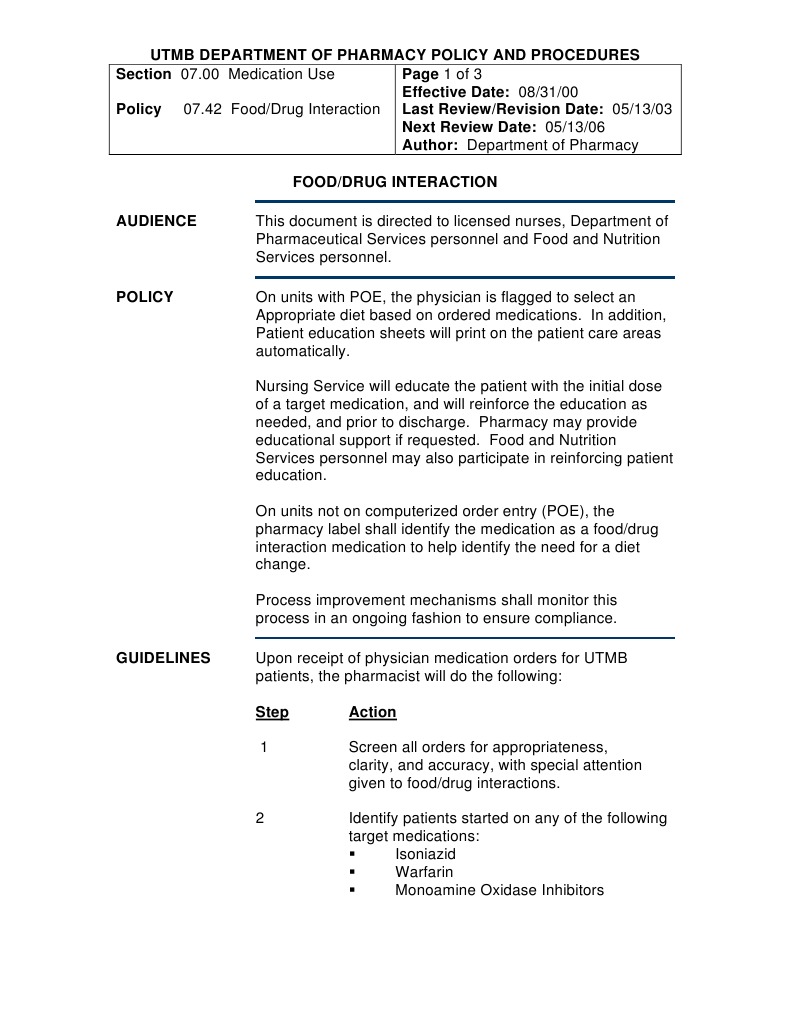 Food and Drug Interaction | PDF | Pharmacy | Pharmaceutical Drug
