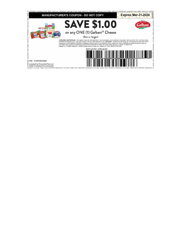 Coupons Powered by PromotionPod - Com1 | PDF