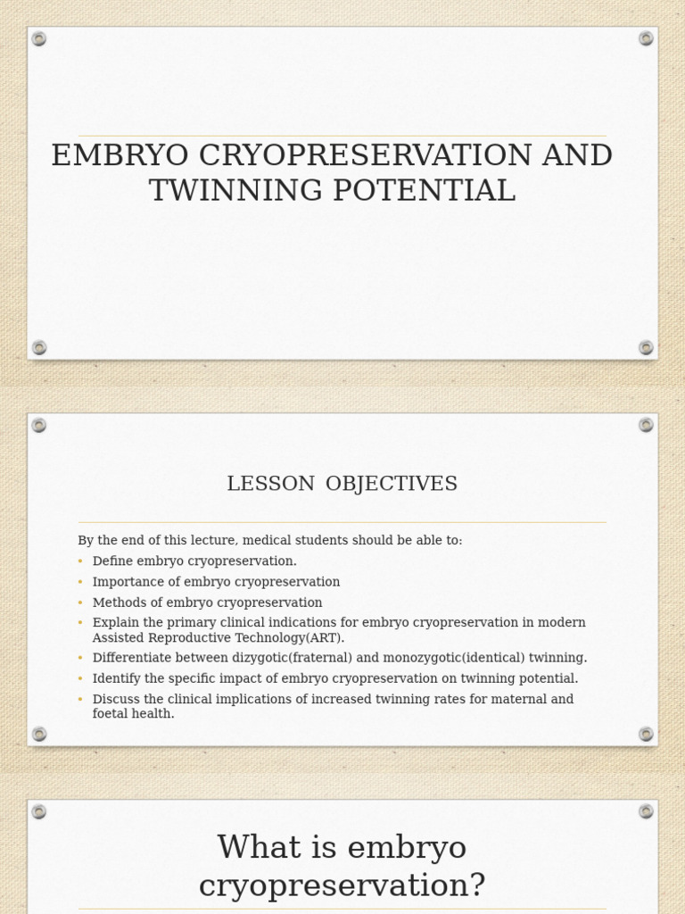 Embryo Cryopreservation & Twinning Insights | PDF | Twin | In Vitro ...