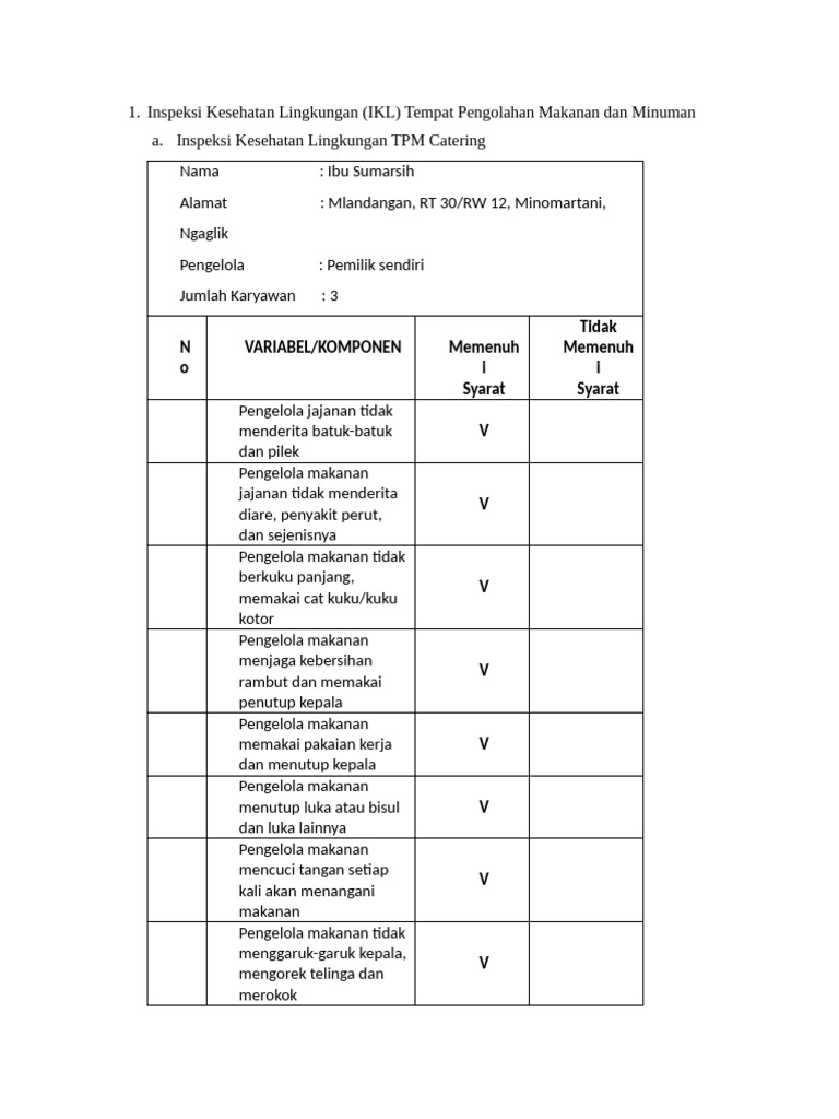 Inspeksi Kesehatan Lingkungan | PDF