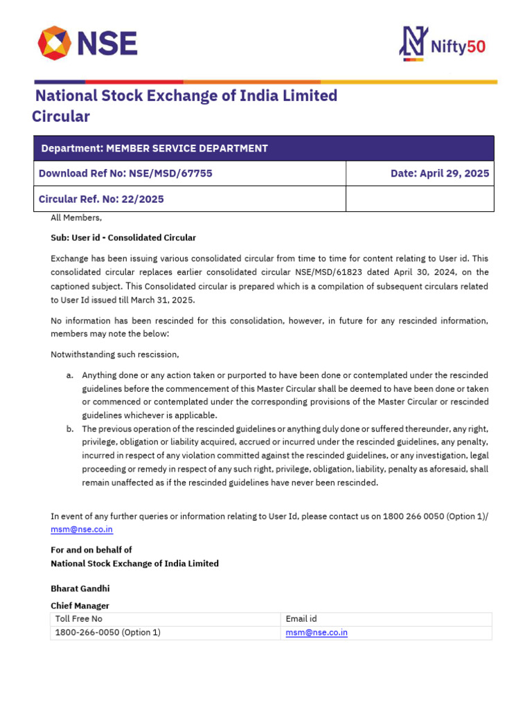 User ID Management Circular April 2025 | PDF | Derivative (Finance ...