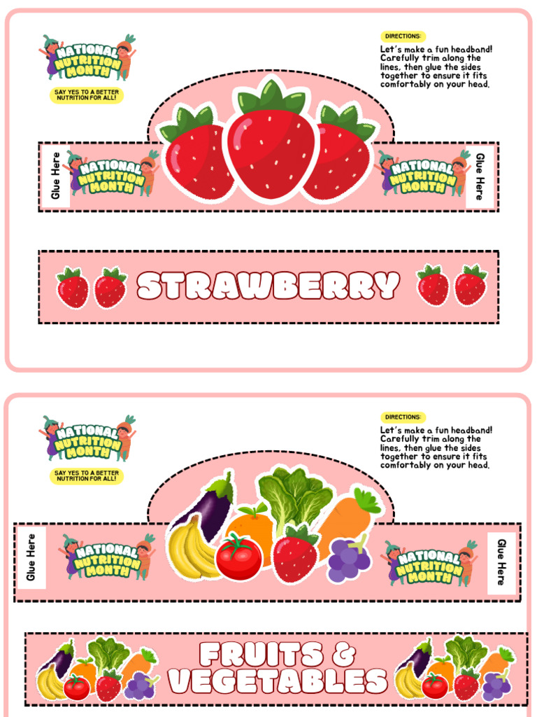 Nutrition Month Headband Craft | PDF | Fruit | Foods