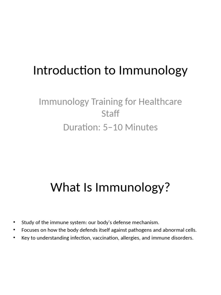 Overview of Immunology for Healthcare | PDF