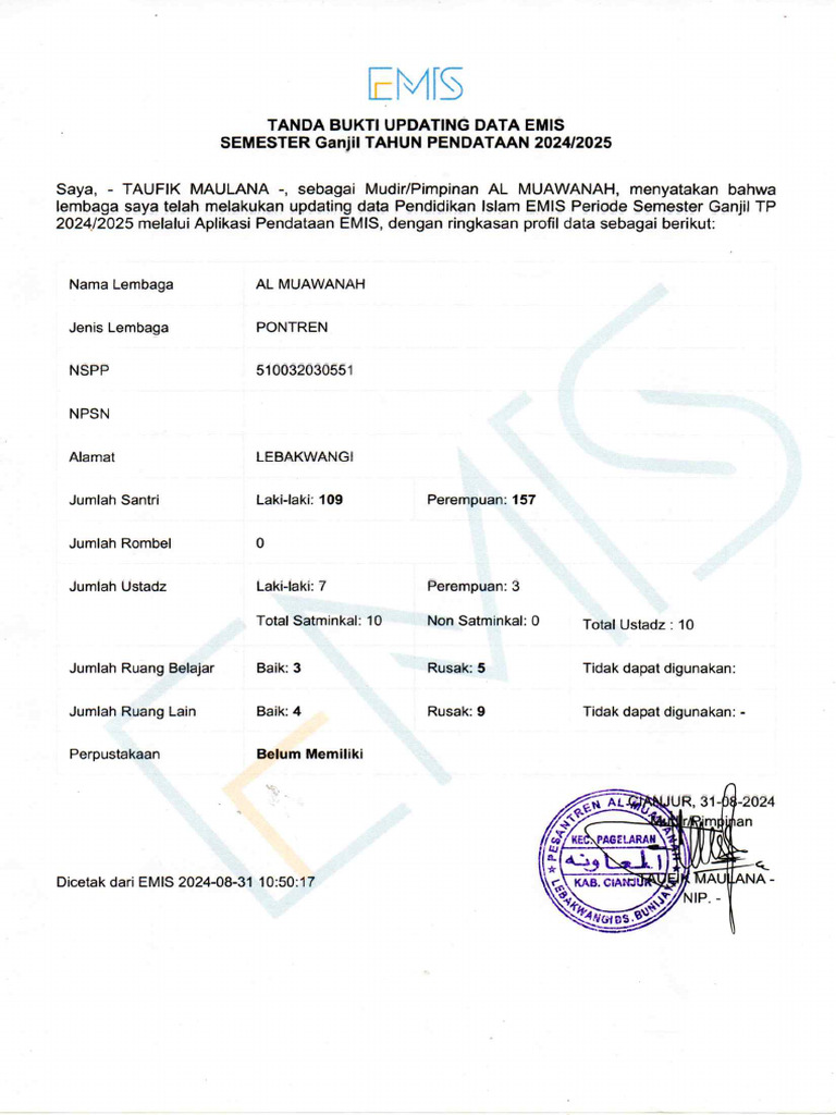 CONTOH BAP EMIS | PDF