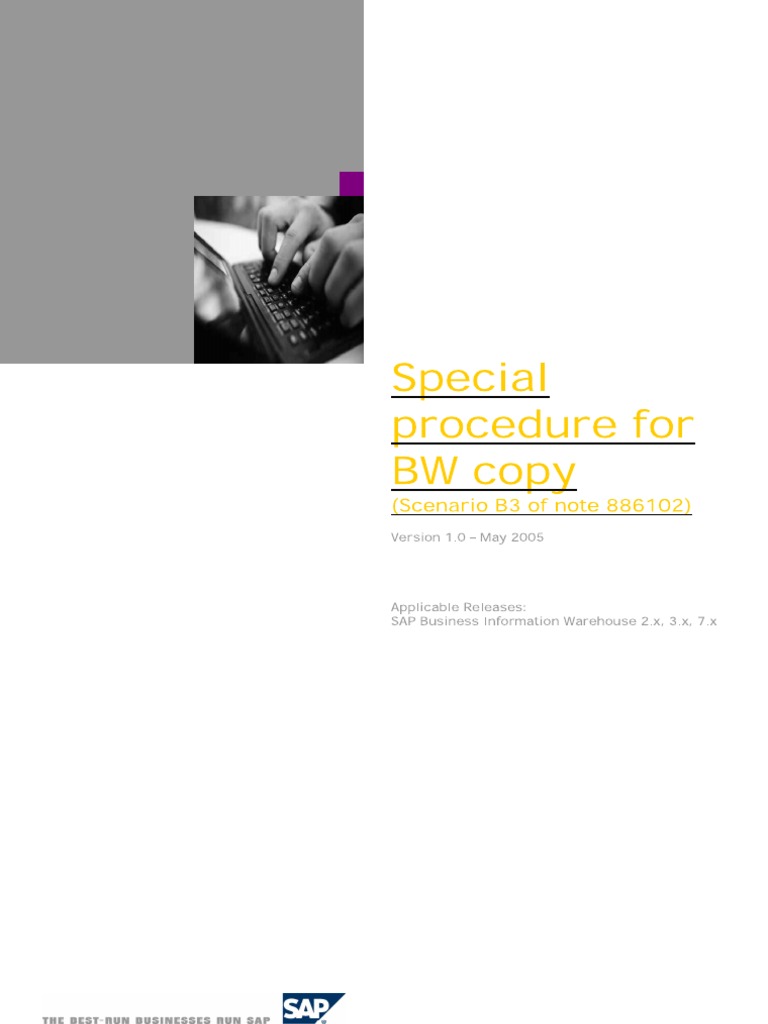 BW System Copy Procedure B3 Overview | PDF | Interface (Computing ...