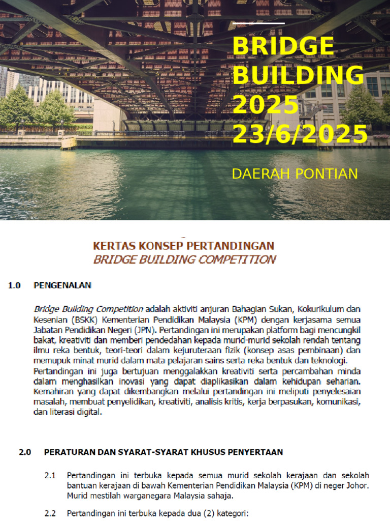 Bridge Building Daerah Pontian 2025 | PDF