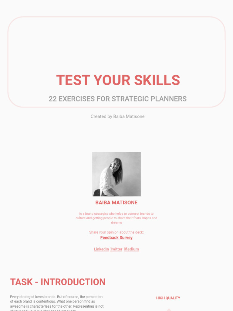 Exercises For Strategic Planners | PDF | Brand | Customer Experience