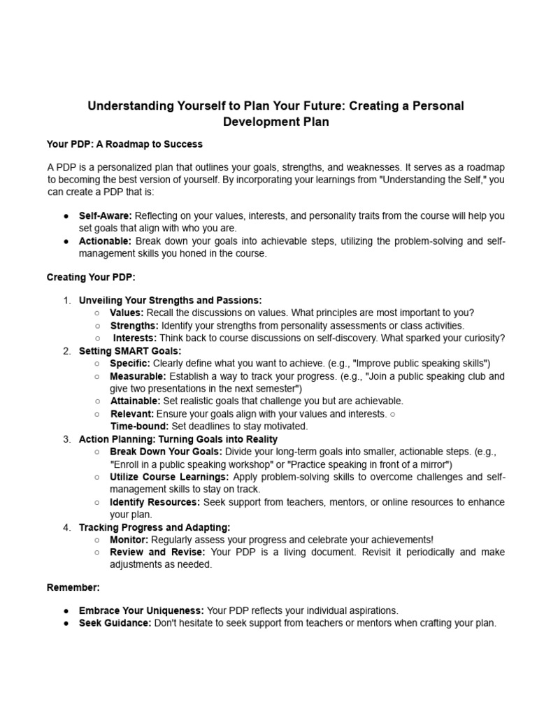 Personal Development Plan | PDF | Goal | Goal Setting