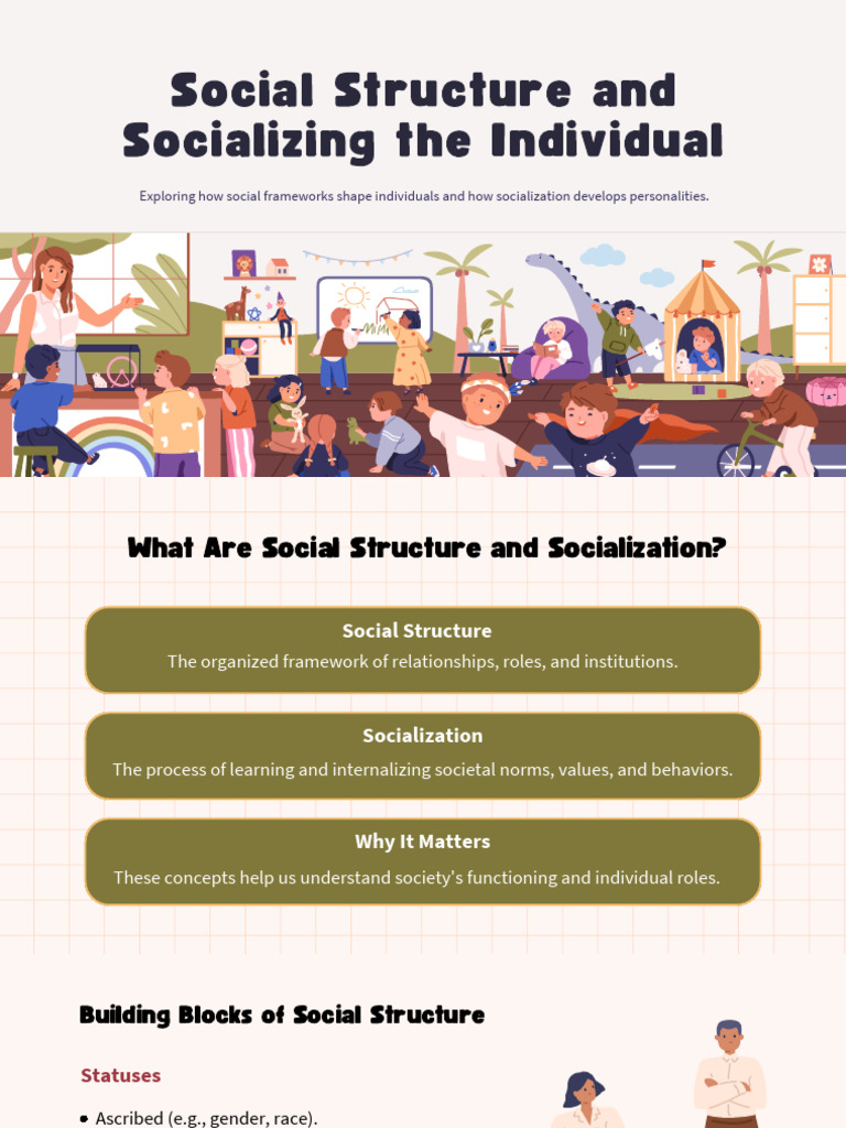 Social Structure Education Presentation in Brown Beige Illustrated ...