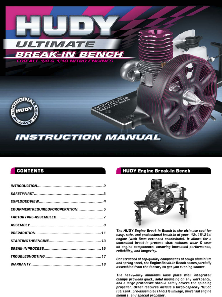 HUDY Engine Break-In Bench Uction Manual | PDF | Carburetor | Vehicle ...