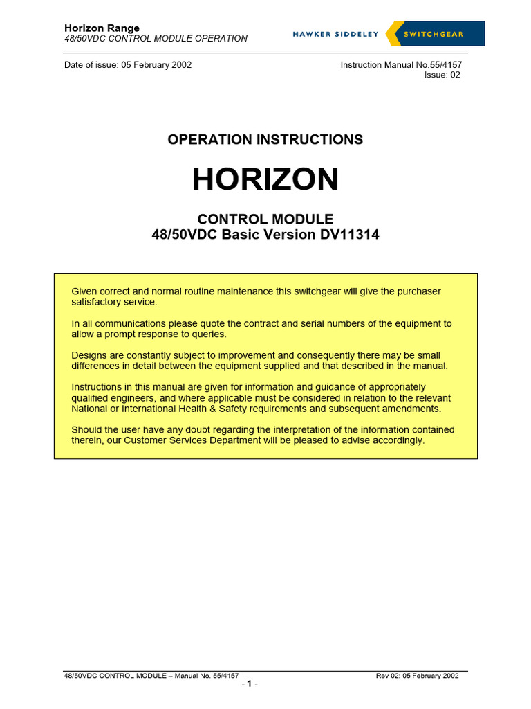 55-4157 Horizon-48vdc-Control Module Rev 2 | PDF | Electricity | Electrical Engineering