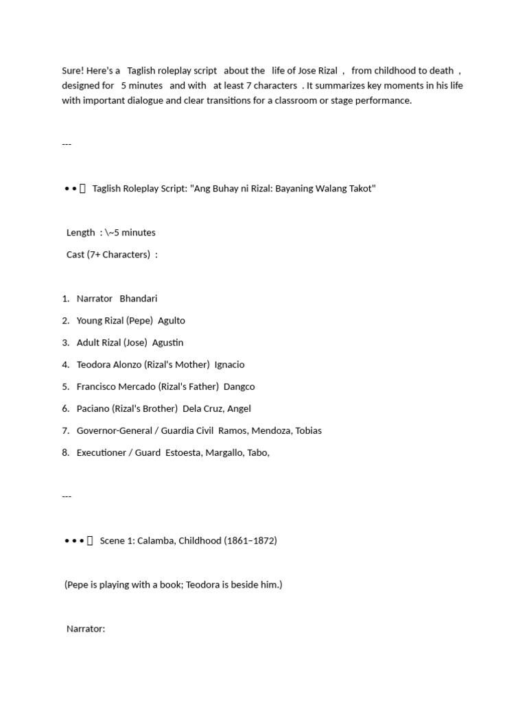 Rizal Final Script | PDF