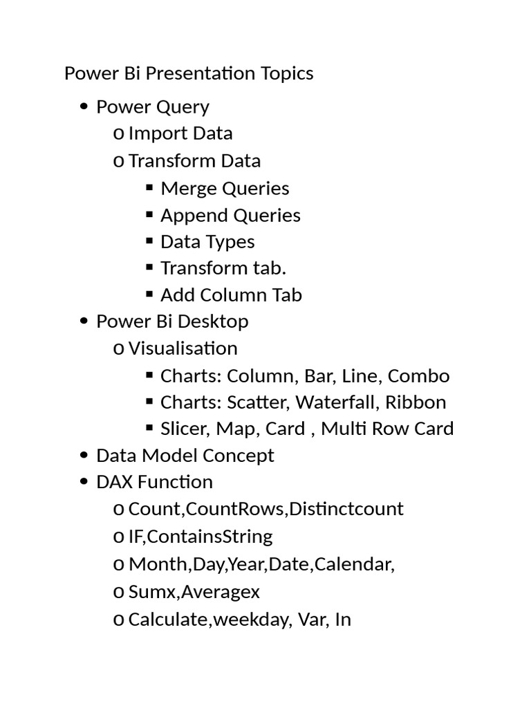 Power Bi Presentation Topic | PDF