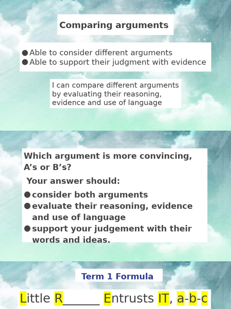 Comparing Arguments | PDF