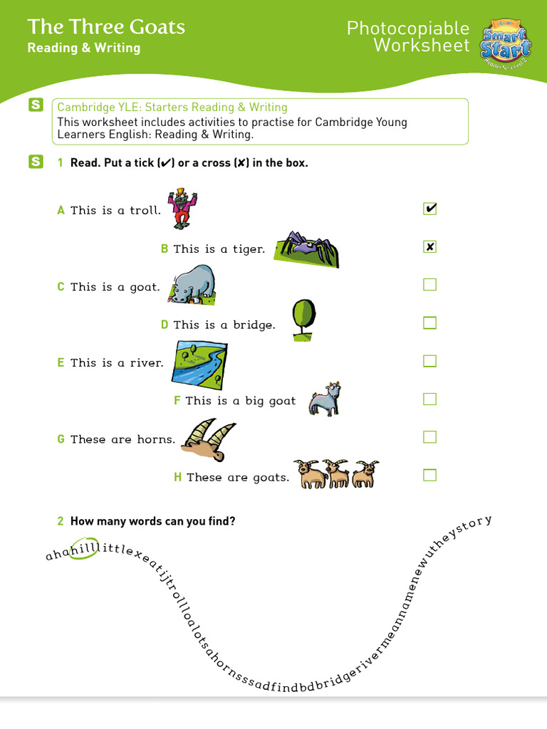 Grade 5 Story Worksheet: The Three Goats | PDF | Standardized Tests | Tests