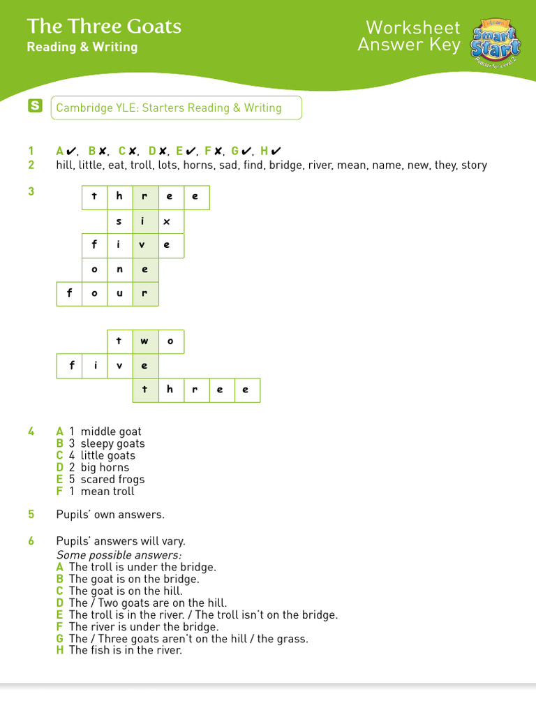 G2-V1 WS TheThreeGoats Reading Writing AK | PDF