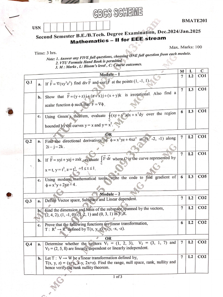 M2 Questions Papers | PDF