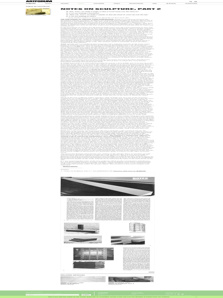 Notes On Sculpture, Part 2 - Artforum International | PDF | Space ...