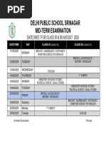 DATE SHEET of Mid Term 2025-2026 | PDF
