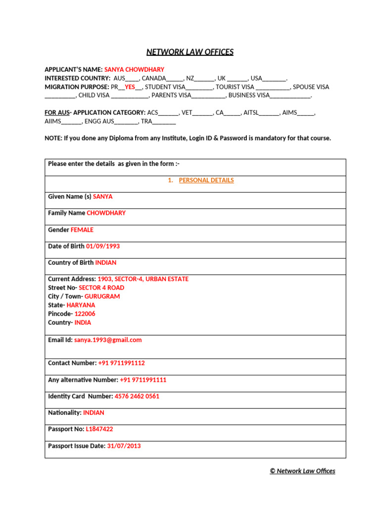 Required Information Form | PDF | International English Language ...